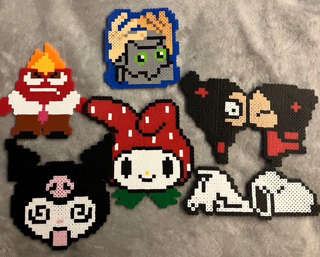 Perler Bead Art lg Sanrio Hello Kitty Kuromi My Melody Pokemon Snorlax ...