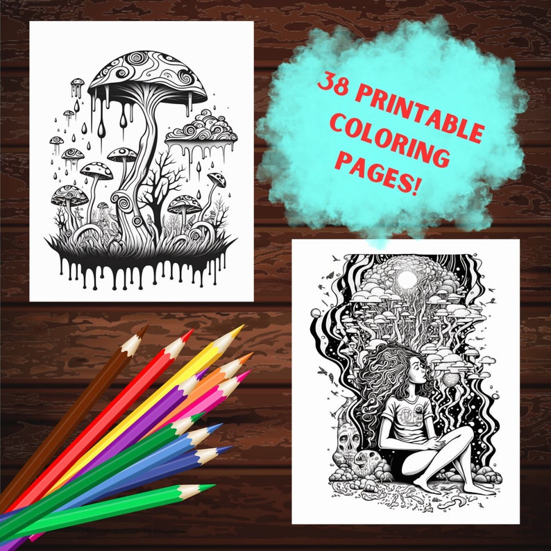 Downloadable Psychedelic Adult Coloring Sheets Trippy Coloring - Etsy
