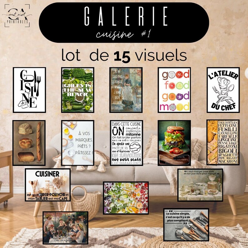 Set of 15 Posters to Print - Kitchen (1) - Etsy