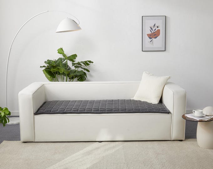 Linen Sofa Topper Couch Cover Pet Friendly Custom Size Handmade Couch ...