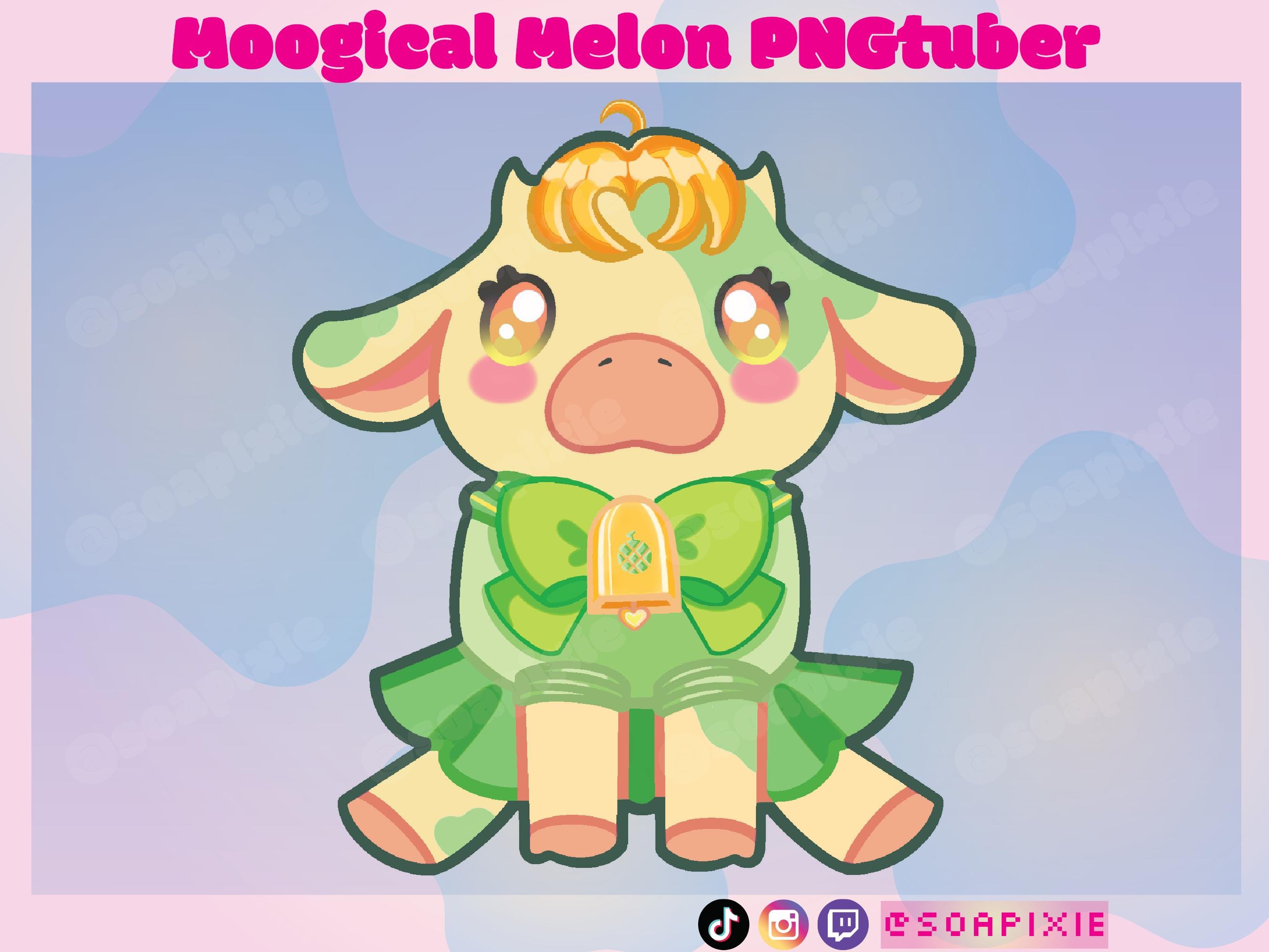 Moogical Melon Pngtuber | Twitch/discord/youtube Streamer Kawaii Asset ...