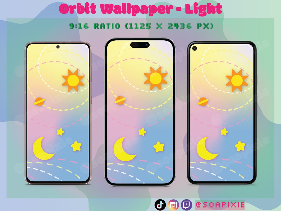 Pastel Space Orbit Phone Wallpaper | Light Mode | iPhone | Android ...