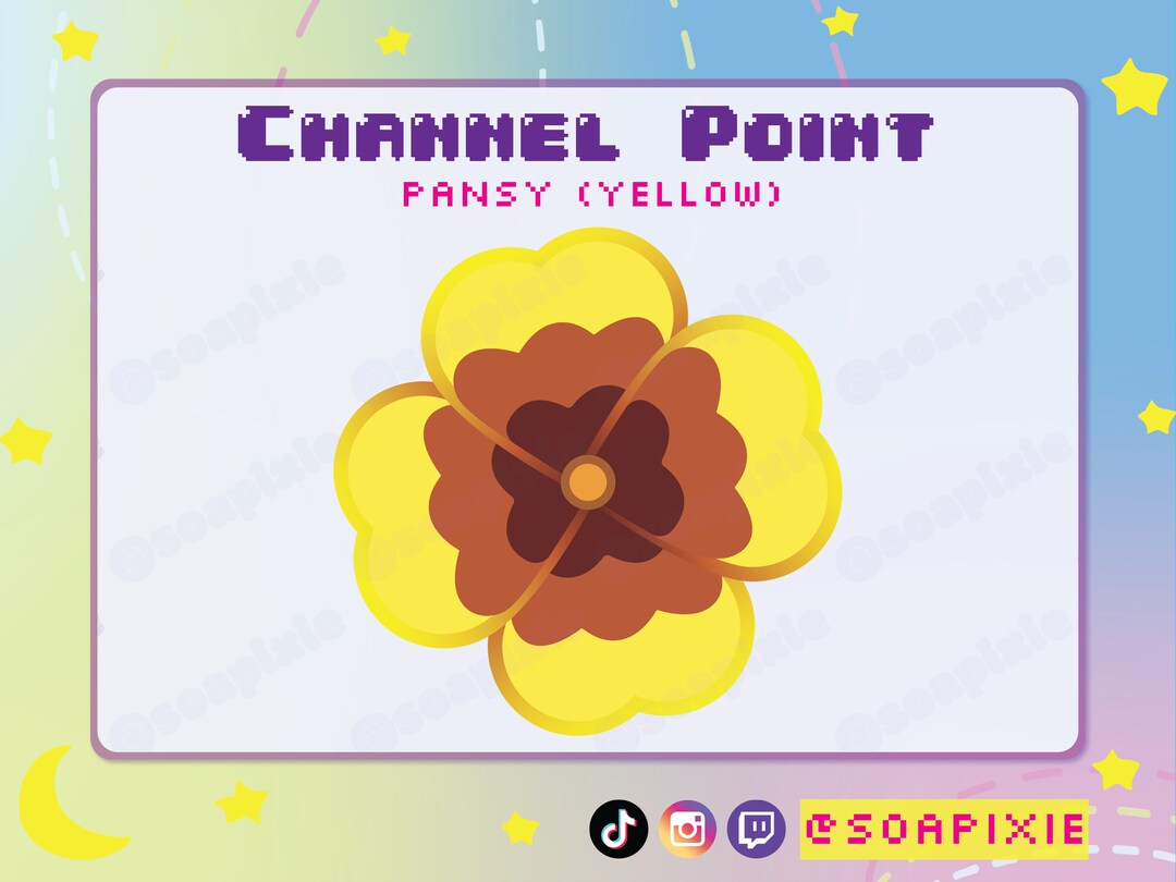 Yellow Pansy Channel Point | Twitch Streamer Asset | Redeem | Loyalty ...