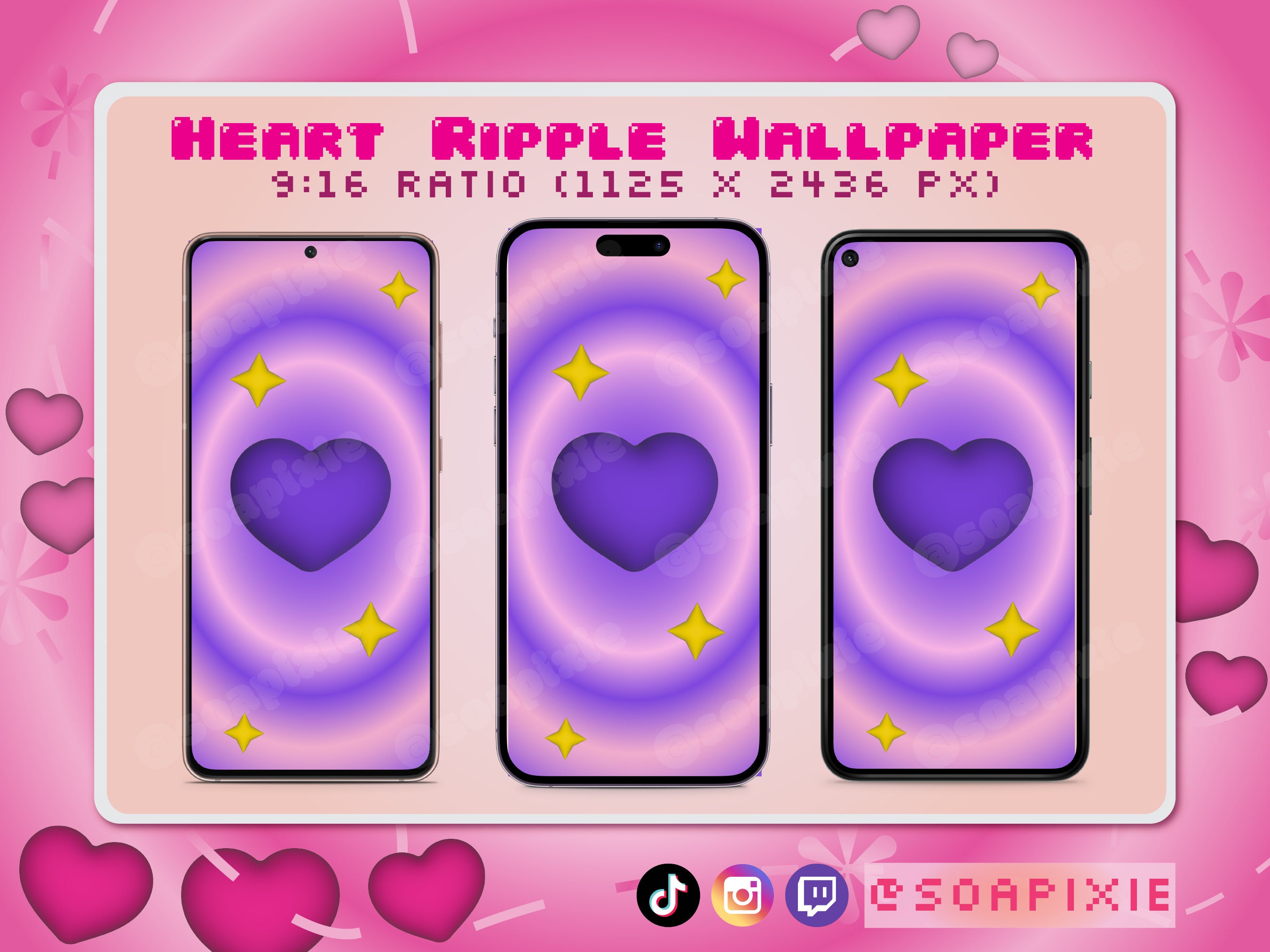 Heart Ripple Phone Wallpaper | iPhone | Android | Aesthetic Lock Screen ...