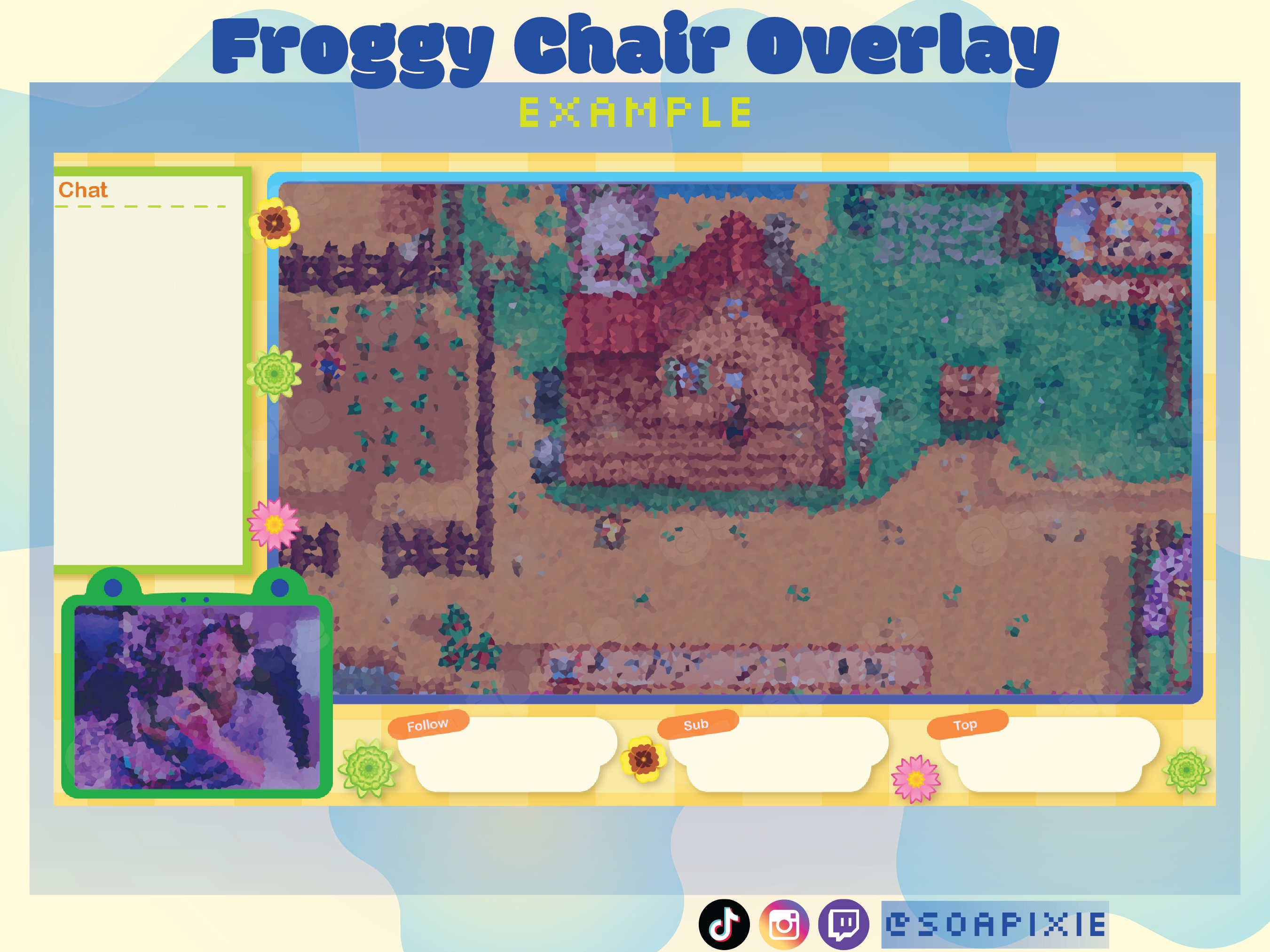 Animated Froggy Chair Stream Package: Kawaii Twitch Overlay (digital ...