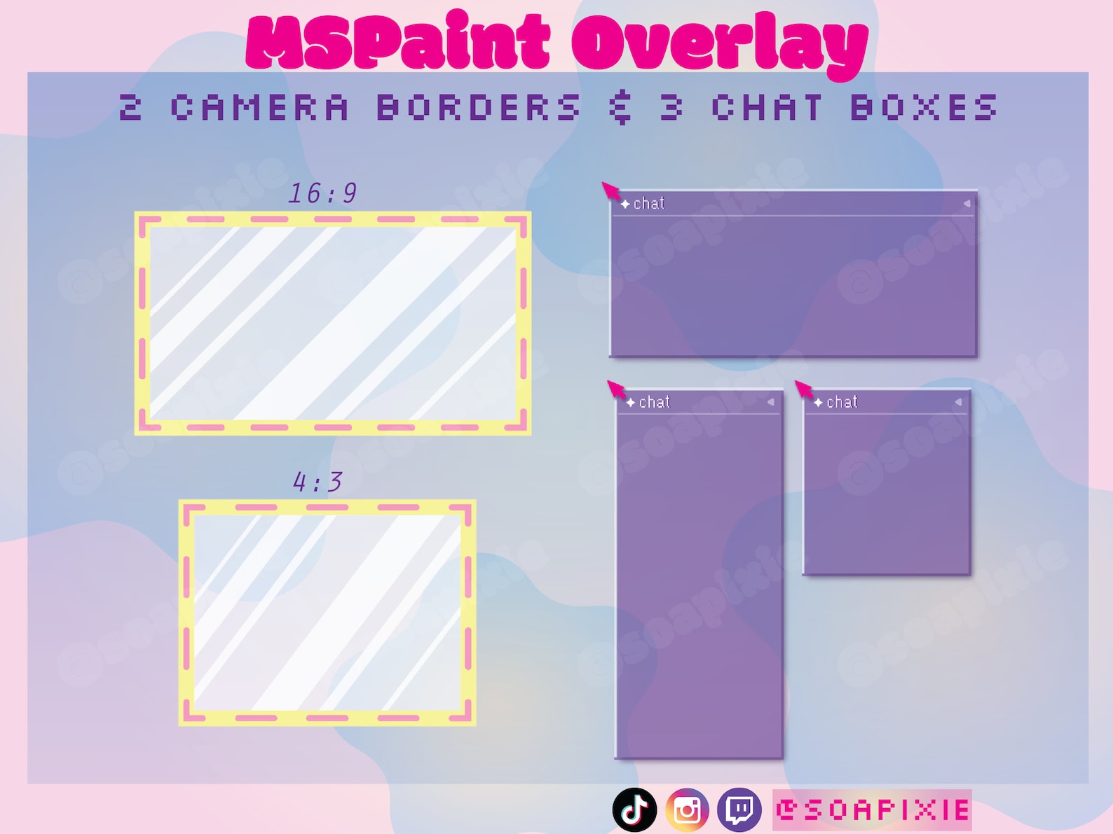 Windows Paint Stream Overlay Twitch, Discord, Youtube Streamer Kawaii ...