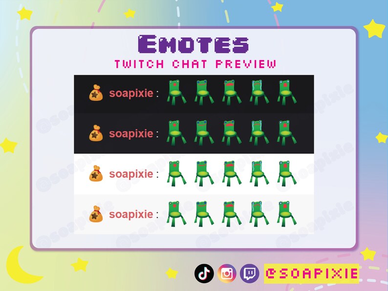Green Froggy Chair Emotes Set: Twitch, Discord, Youtube Streamer Asset ...