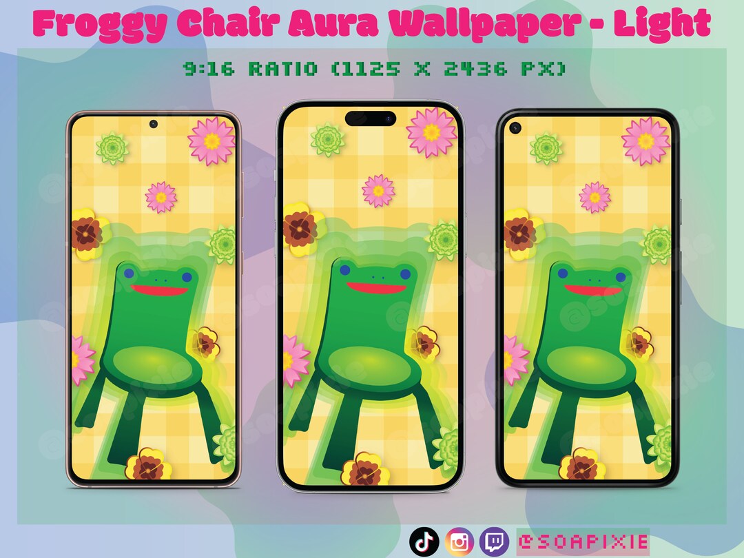 ACNH Froggy Chair Aura Phone Wallpaper: Picnic Gingham Flowers (digital ...