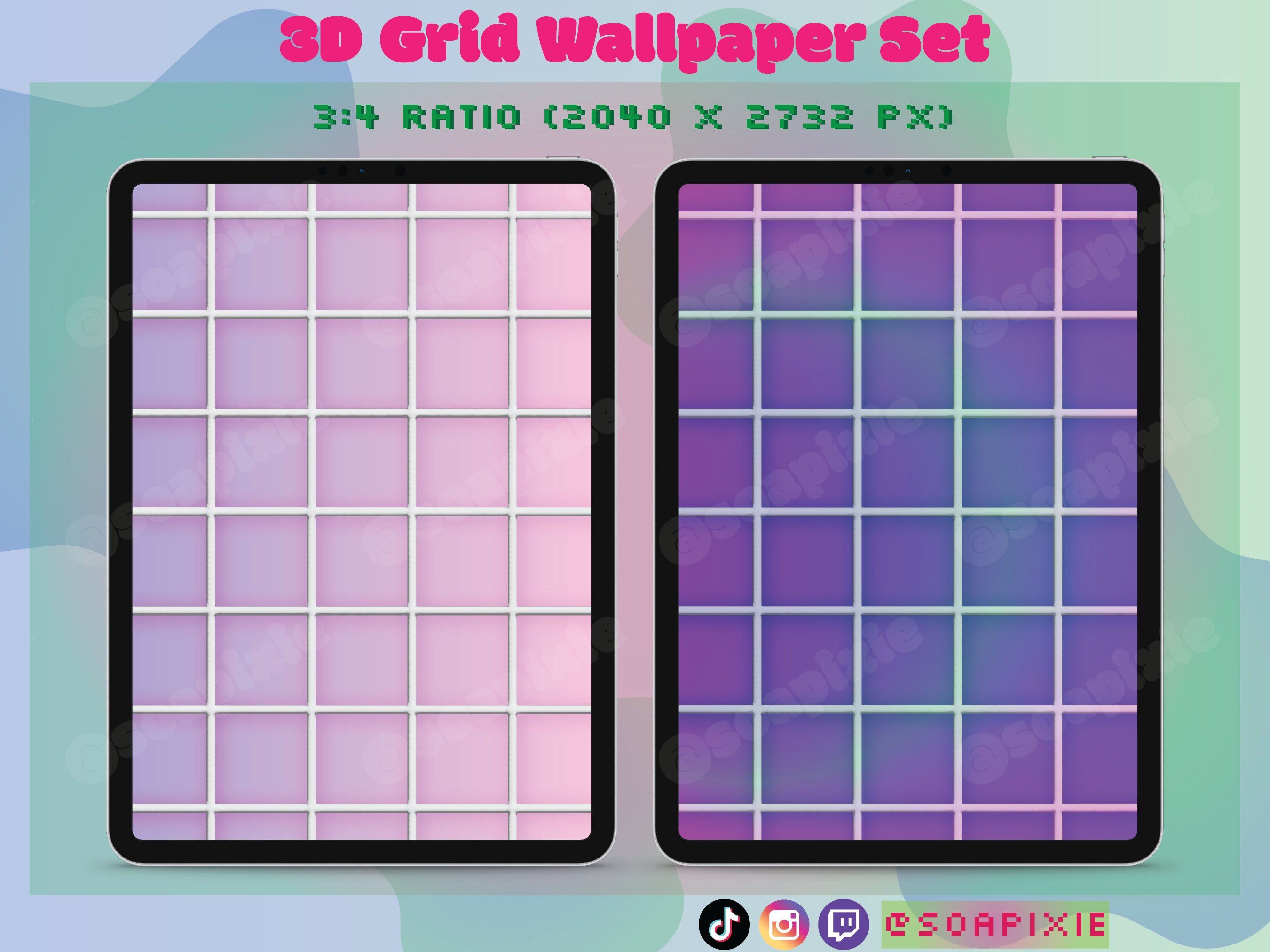 3D Gradient Grid Tablet Wallpapers Light&dark Mode Ipad/surface/slate ...