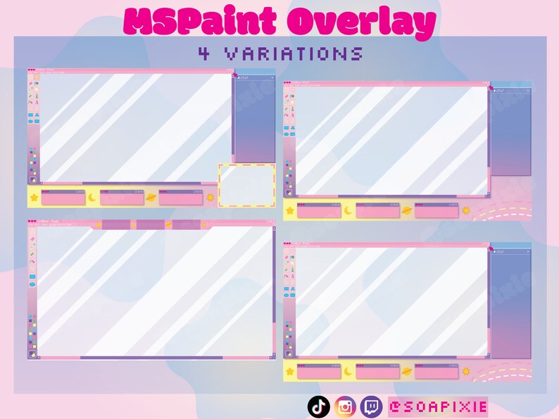 Windows Paint Stream Overlay Twitch, Discord, Youtube Streamer Kawaii ...