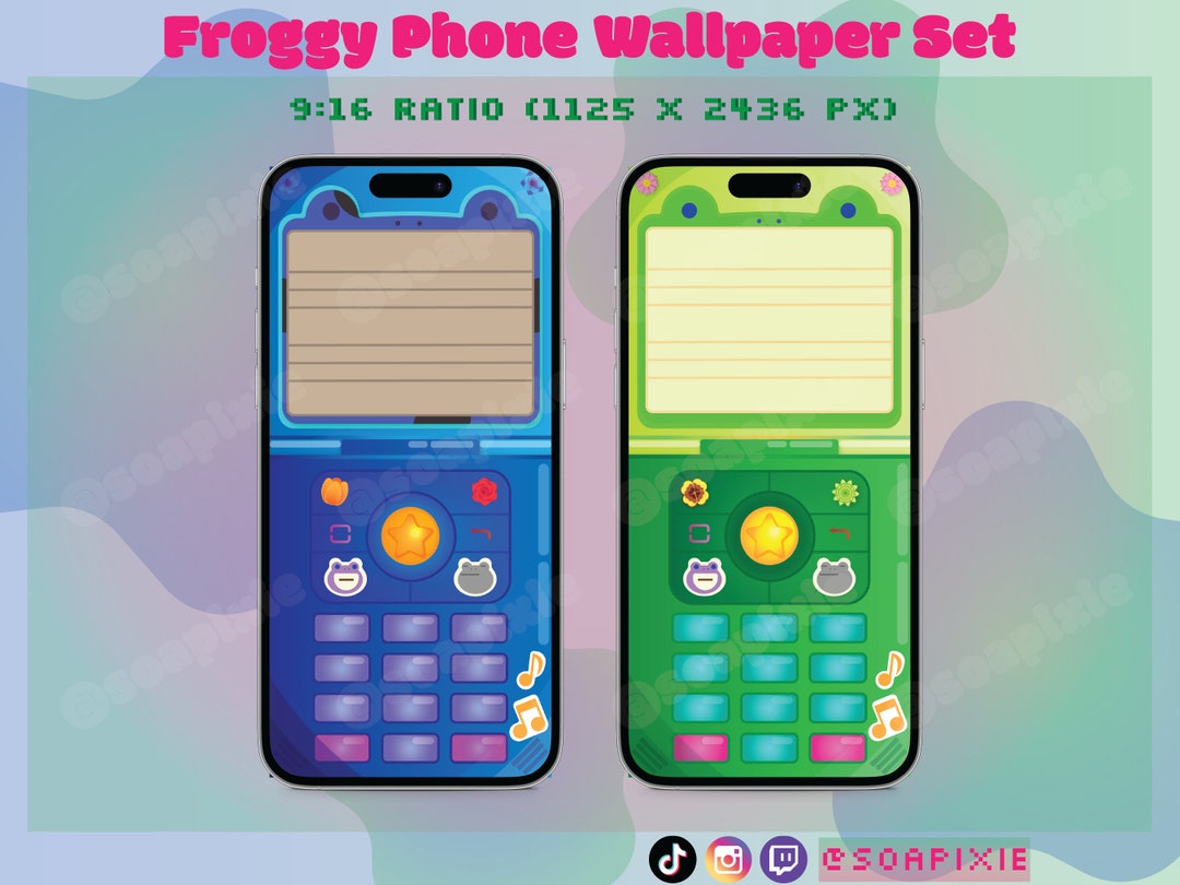 ACNH Froggy Flip Phone Wallpaper Set: Light & Dark Mode (digital ...