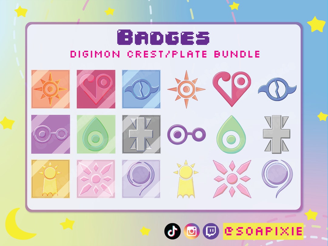 18 Digimon Crests Bundle | Twitch, Discord, Youtube Streamer Asset ...