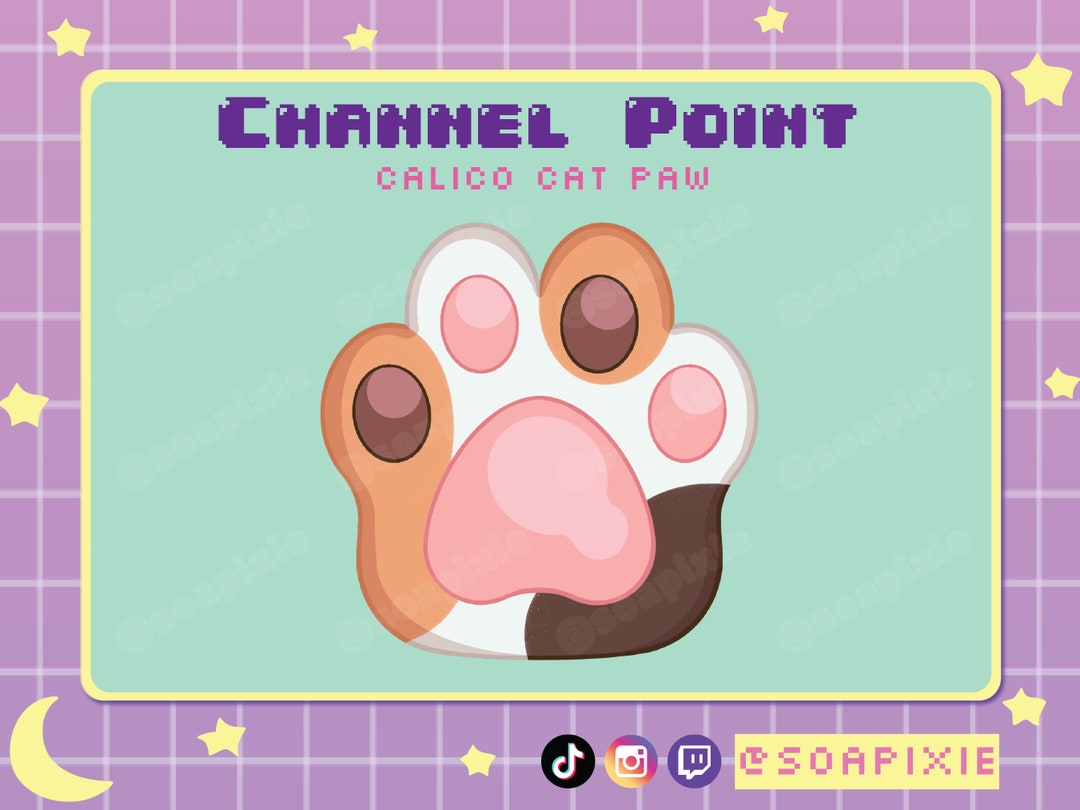 Calico Cat Paw Channel Point: Kawaii Twitch Streamer Asset (digital ...