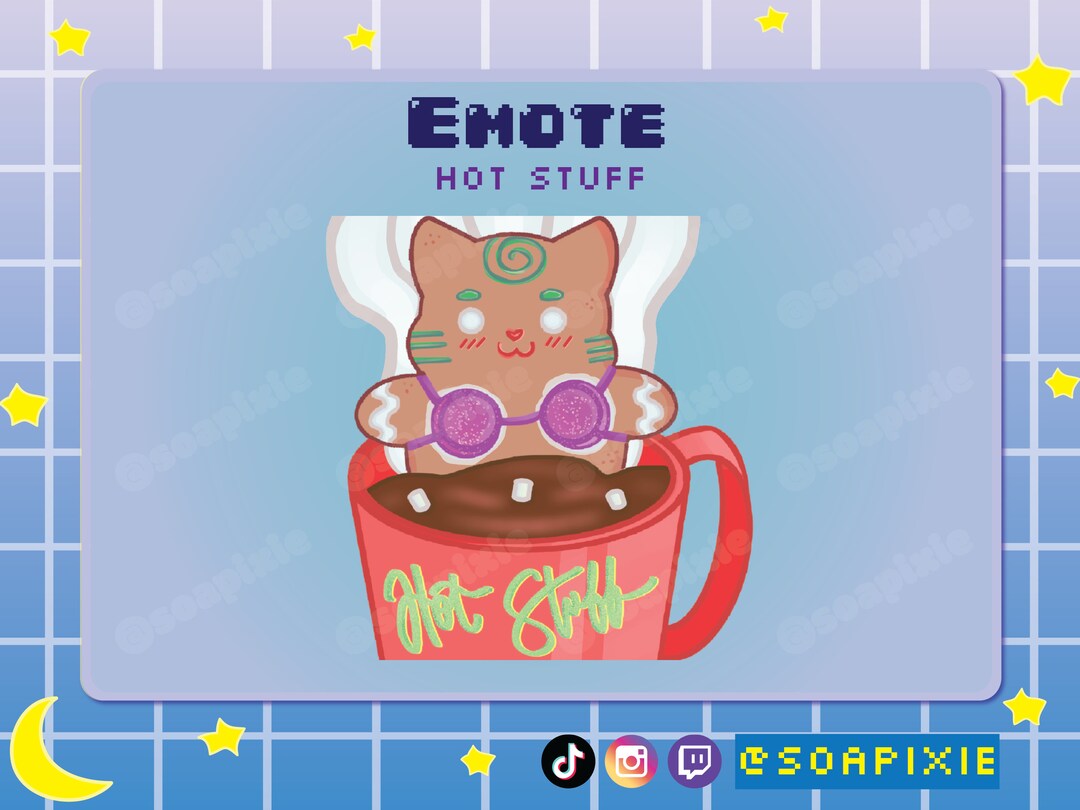 Gingerbread Cat Hot Stuff Emote | Twitch, Discord, Youtube Streamer ...