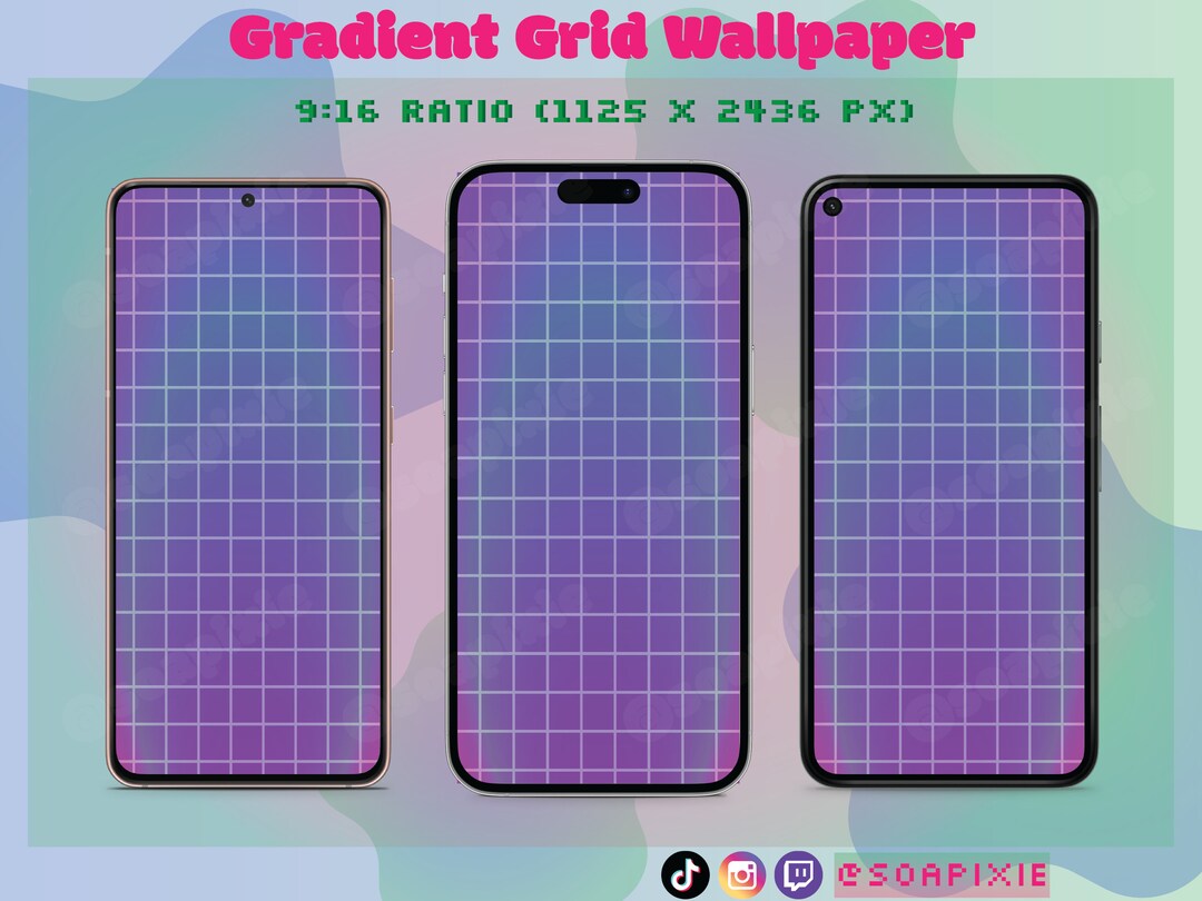 Simple Gradient Grid Phone Wallpaper | Dark Mode | iPhone | Android ...
