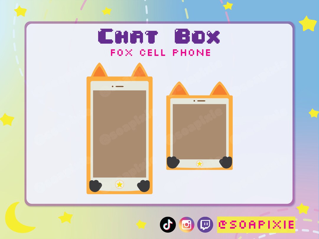 Orange Fox Phone Chat Box | Twitch/youtube Streamer Kawaii Asset | 2 ...