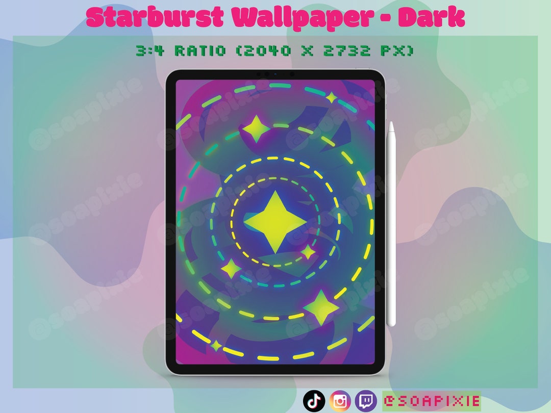 Star Burst Tablet Wallpaper: Dark Mode Galaxy Design (digital Download ...