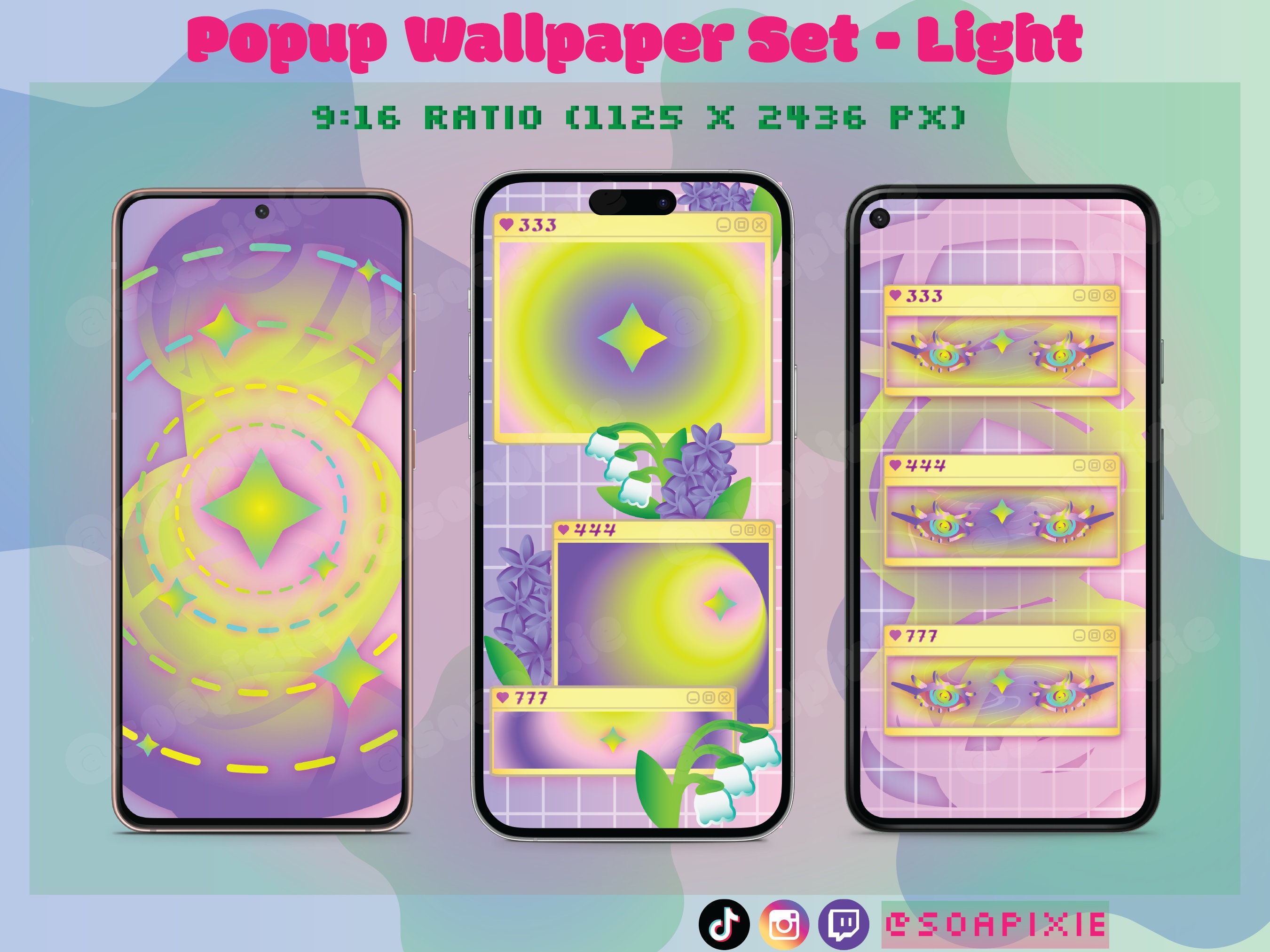 Mystical Aura Phone Wallpaper Set | Light Mode | iPhone | Android | Aesthetic Lock Screen | Ios ...