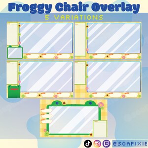 Animated Froggy Chair Stream Package: Kawaii Twitch Overlay (digital ...