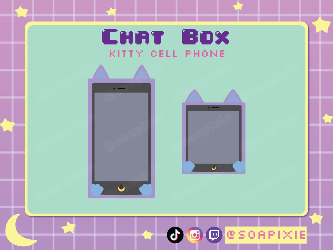 Purple/black Kitty Cat Phone Chat Box | Twitch/youtube Streamer Kawaii ...