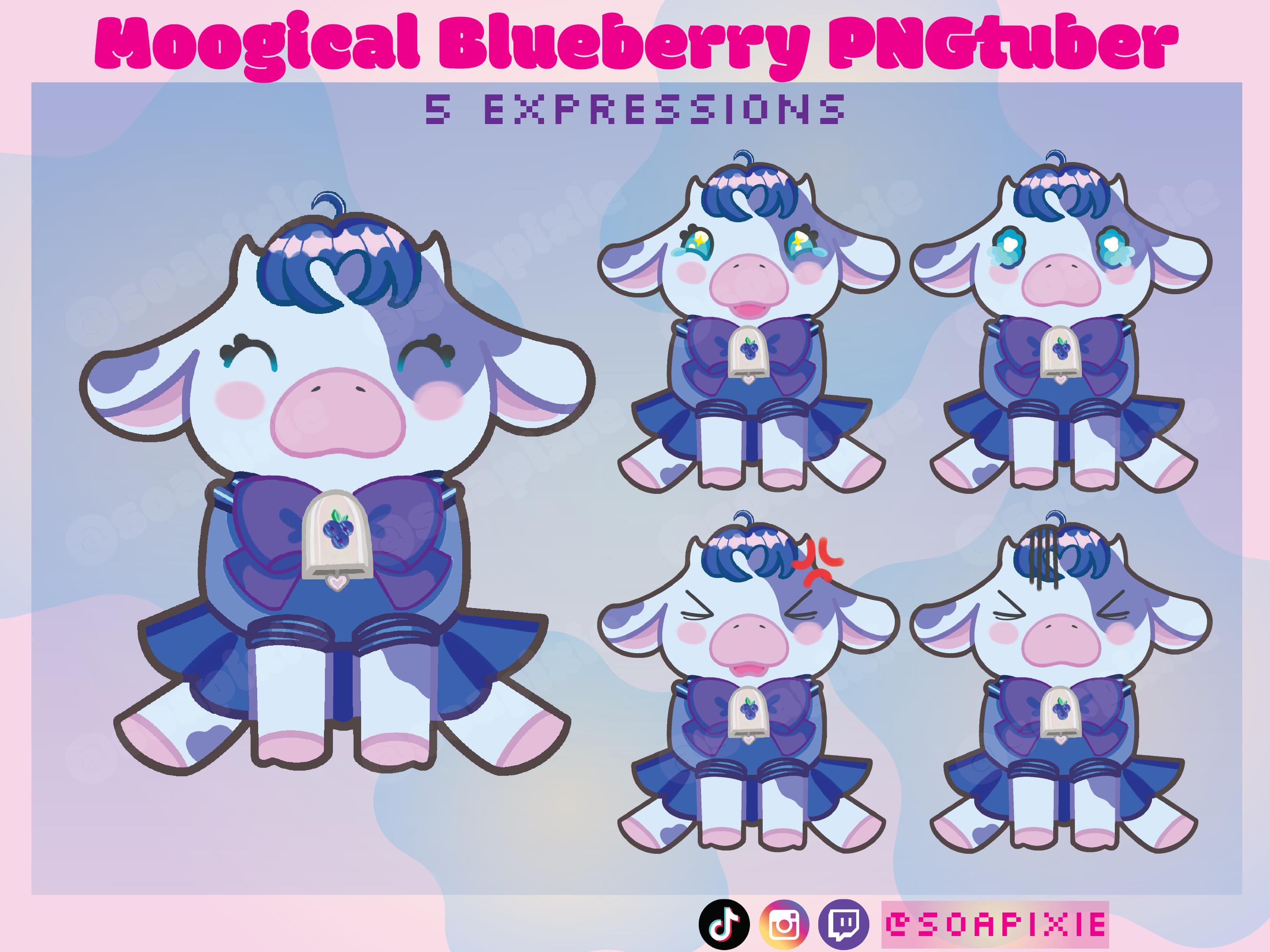 Moogical Blueberry Pngtuber Twitch/discord/youtube Streamer Kawaii ...