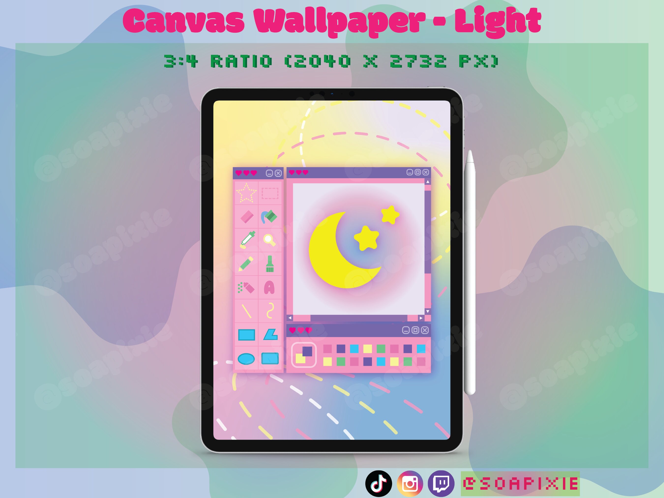 Pastel MS Paint Canvas Tablet Wallpaper | Light Mode | iPad | Surface ...