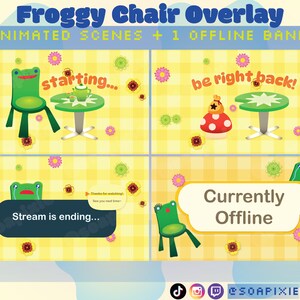 Animated Froggy Chair Stream Package: Kawaii Twitch Overlay (digital ...