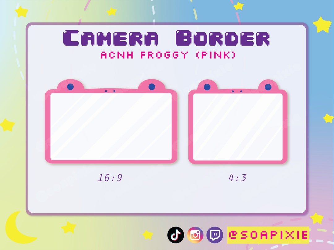 Pink FROGGY Webcam Border | Twitch, Discord, Youtube Streamer Kawaii ...