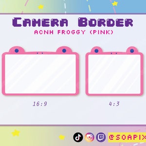 Pink FROGGY Webcam Border | Twitch, Discord, Youtube Streamer Kawaii ...