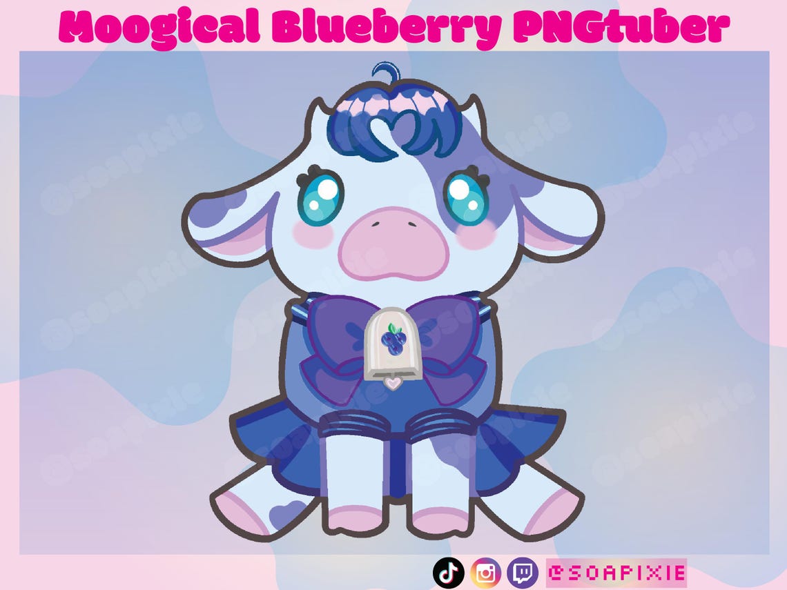 Moogical Blueberry Pngtuber Twitch/discord/youtube Streamer Kawaii ...