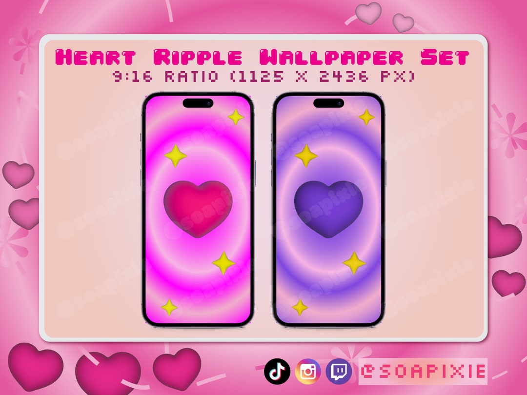 Heart Ripple Phone Wallpaper Set | iPhone | Android | Aesthetic Lock ...