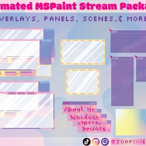 Animated Mspaint Stream Overlay Package | Twitch, Discord, Youtube ...