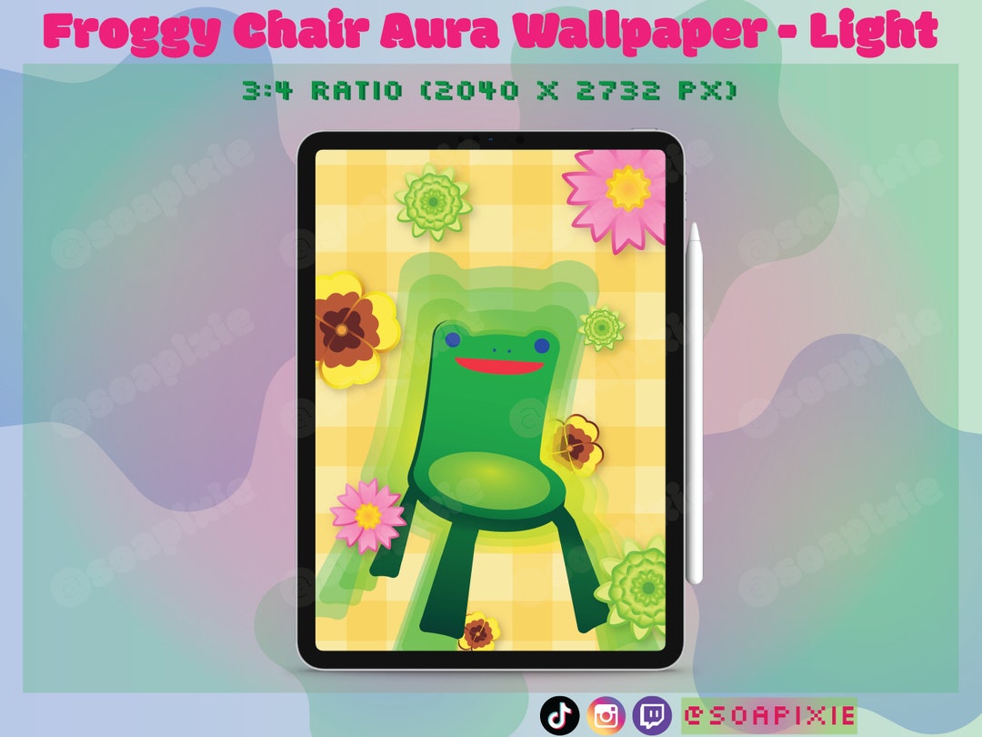 ACNH Froggy Chair Aura Tablet Wallpaper: Flowers Gingham Plaid (digital ...