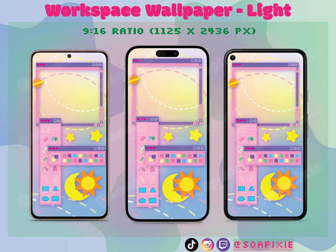 Pastel MS Paint Workspace Phone Wallpaper | Light Mode | iPhone ...