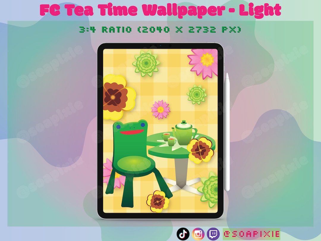 ACNH Froggy Tea Time Wallpaper for Tablets | Light Mode | iPad ...