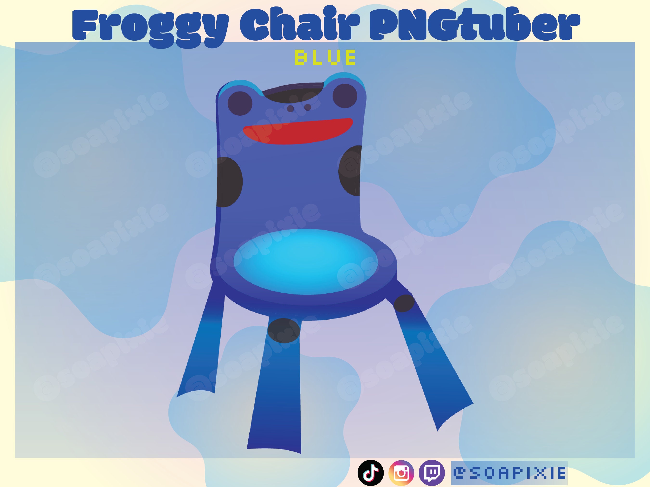 Blue Froggy Chair Pngtuber Twitch, Discord, Youtube Streamer Kawaii ...