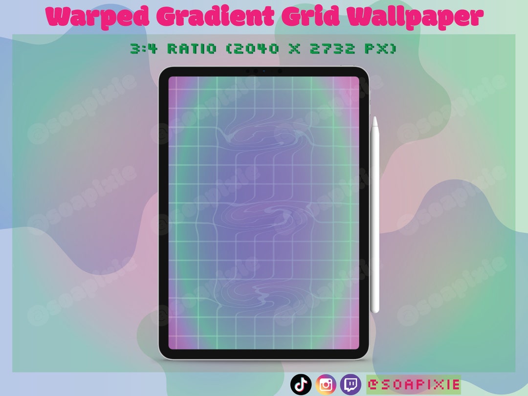 Warped Gradient Grid Tablet Wallpaper | Dark Mode | iPad | Surface ...