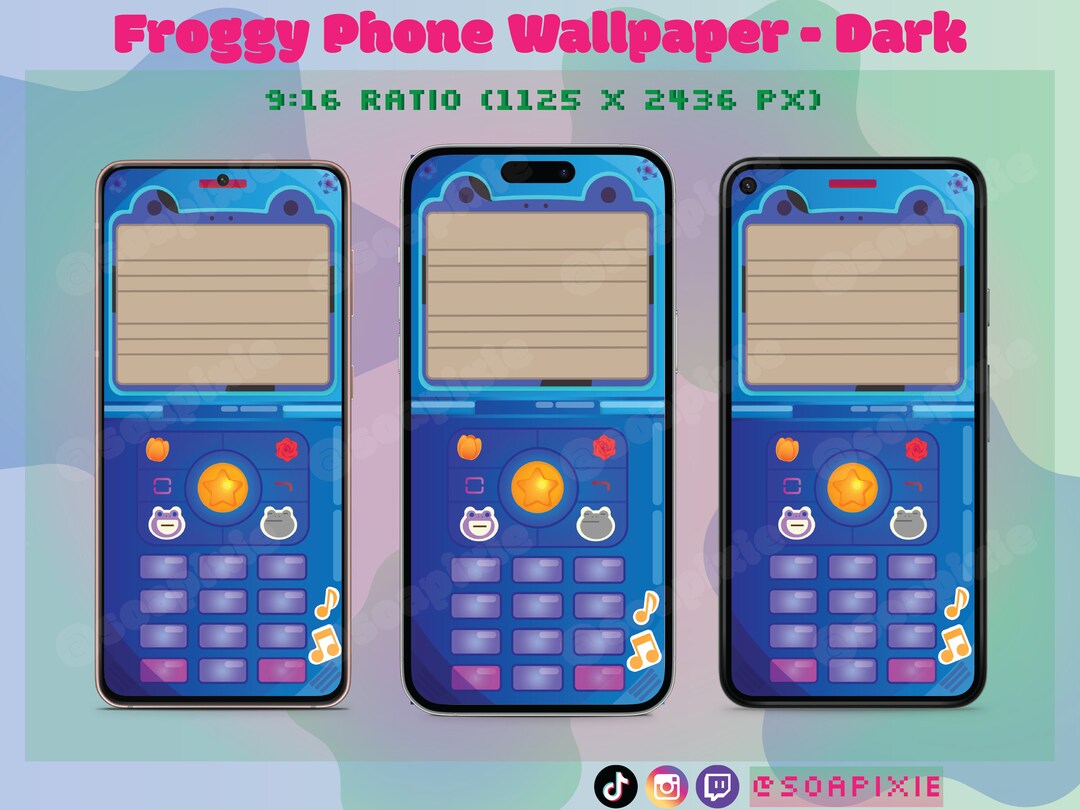 ACNH Froggy Flip Phone Wallpaper | Dark Mode | iPhone | Android ...