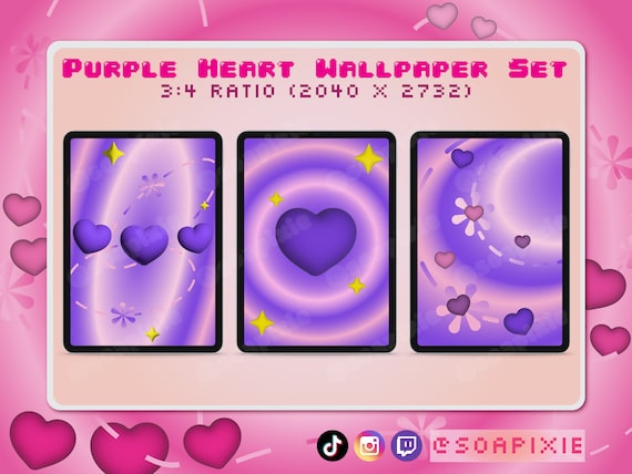 Purple Pink Heart Wallpaper