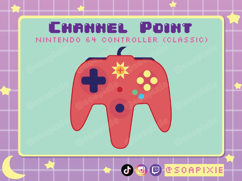 Kawaii N64 Controller Channel Point: Retro Gaming Twitch Asset (digital ...