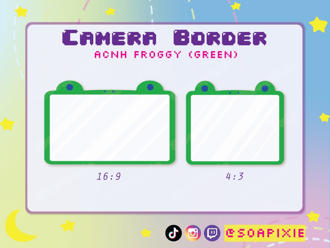 Green FROGGY Webcam Border | Twitch, Discord, Youtube Streamer Kawaii ...