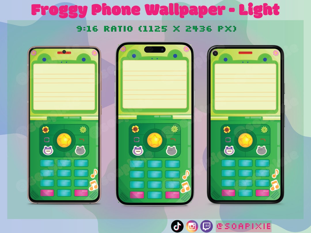 ACNH Froggy Flip Phone Wallpaper | Light Mode | iPhone | Android ...