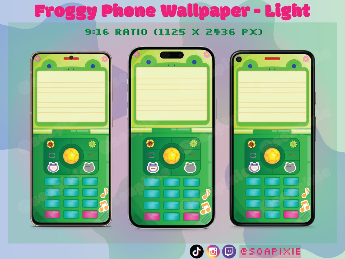 ACNH Froggy Flip Phone Wallpaper | Light Mode | iPhone | Android ...