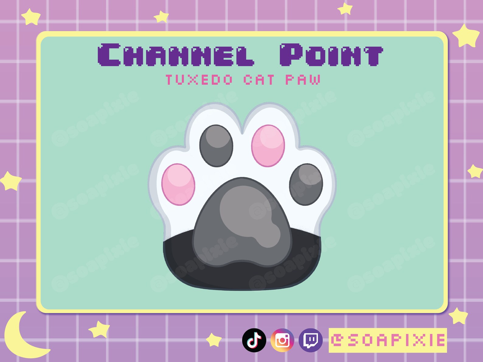 Tuxedo Cat Paw Channel Point | Twitch Streamer Kawaii Asset | Pet Lover ...