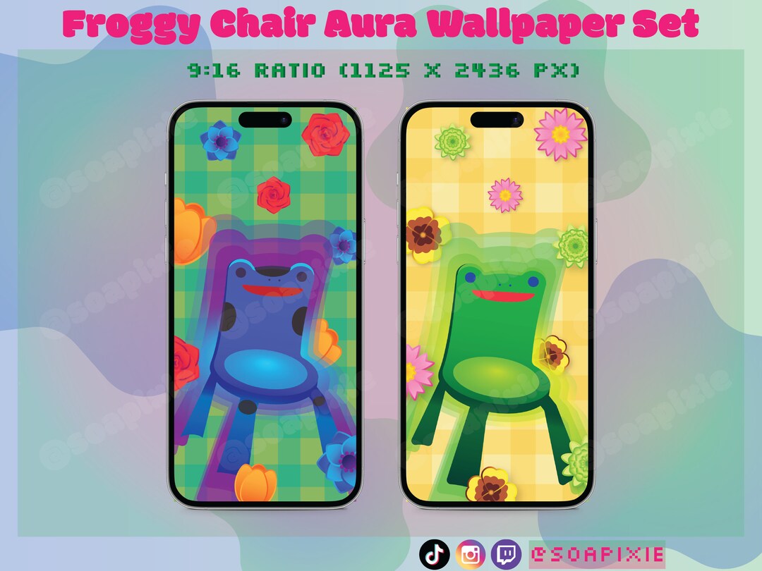 ACNH Froggy Chair Aura Wallpaper Set: Light & Dark Mode (digital ...