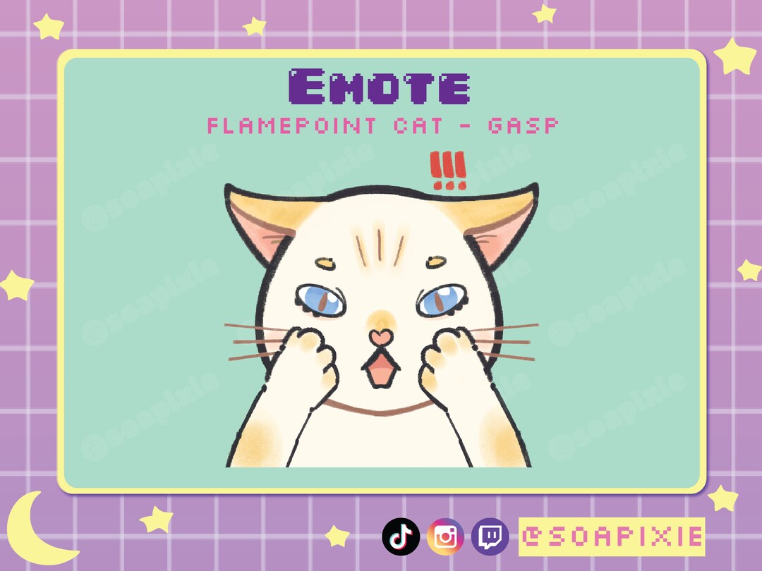White Cat Gasp Emote Twitch, Discord, Youtube Streamer Asset Loyalty ...