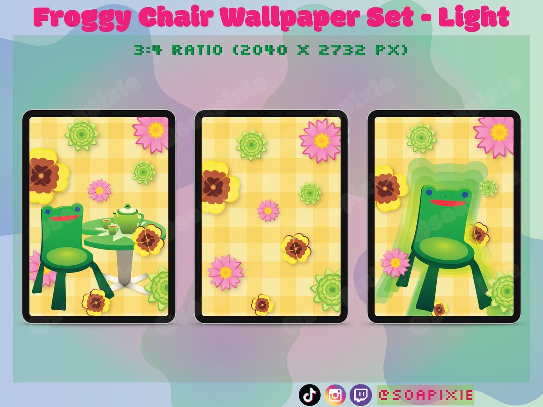 ACNH Froggy Chair Wallpaper Set for Tablets | Light Mode | iPad ...