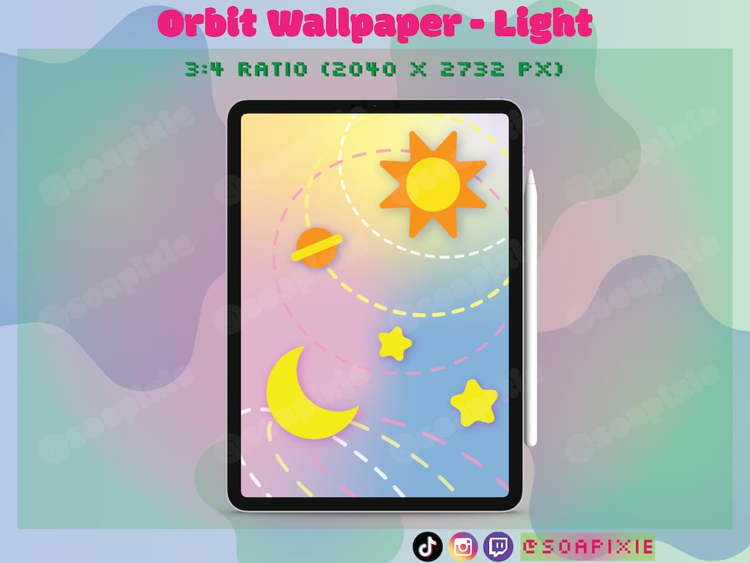 Pastel Space Orbit Tablet Wallpaper | Light Mode | iPad | Surface ...