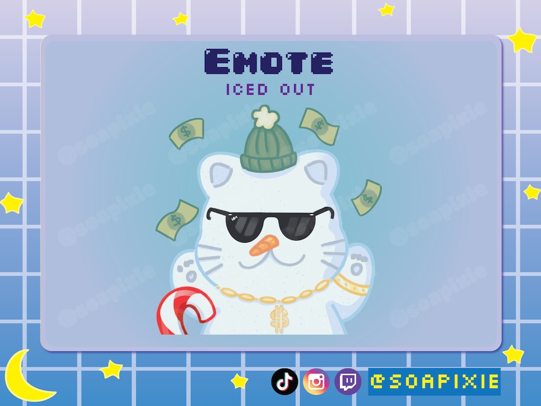 Snowcat Iced Out Emote | Twitch, Discord, Youtube Stream Asset ...