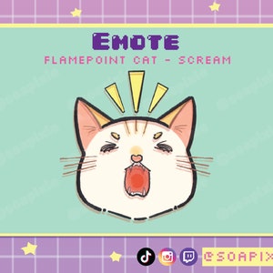 White Cat Scream Emote | Twitch, Discord, Youtube Streamer Asset ...